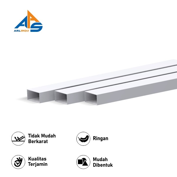 Alexindo Hollow Kotak Aluminium Warna Putih 1/2"x1" 0.9mm 6M | Sutindo ...