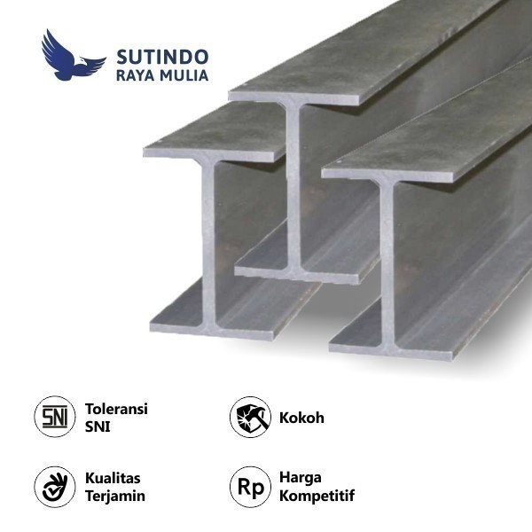 H BEAM BESI 400x400x13x21MMx12M GG | Sutindo Store