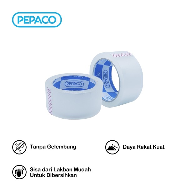 Lakban Bening 2 Inch X 100 Yard - Pepaco, 4 Roll | Sutindo Store
