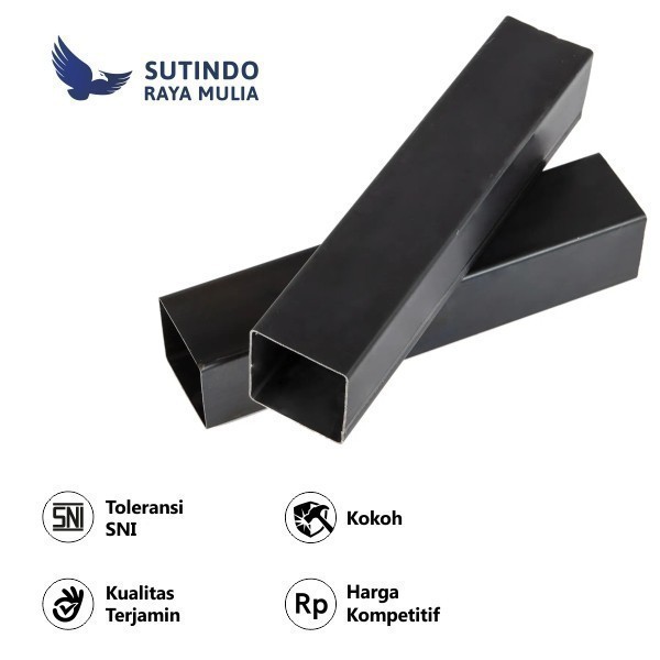 Pipa Kotak Besi Hitam 20x40MM x 1.2MM x 6M | Sutindo Store