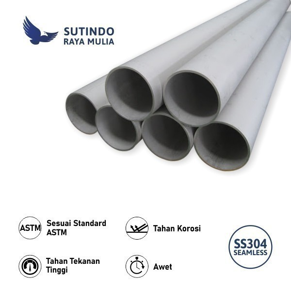 Pipa Stainless Steel 304 Seamless SCH 40 1/2 In x 6 M | Sutindo Store